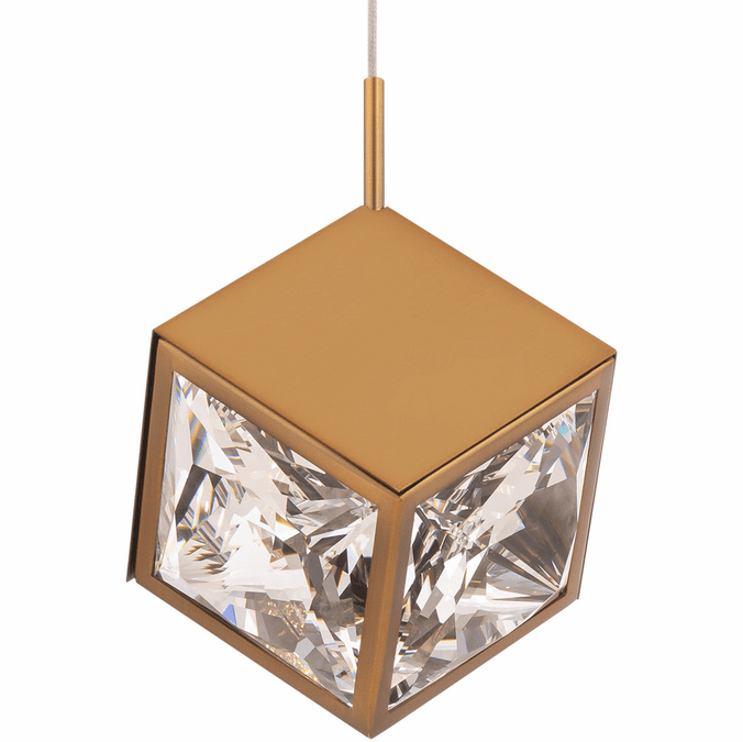 dweLED by WAC PD-29308-AB ICE Cube Contemporary Aged Brass LED Mini ...
