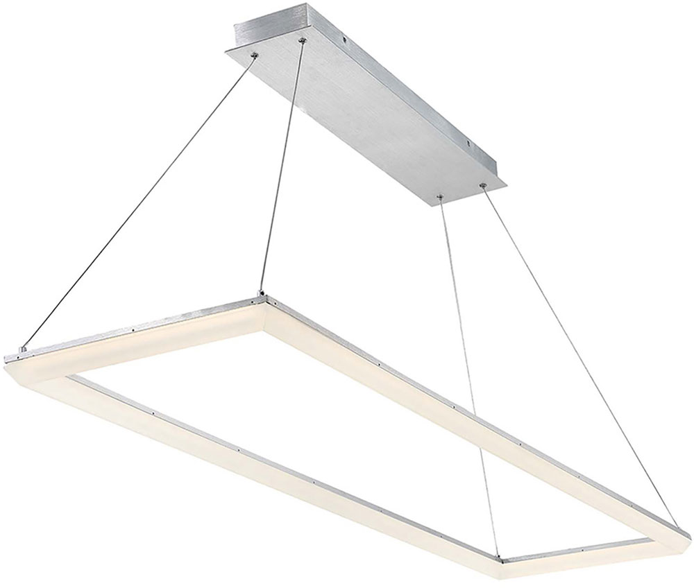 dweLED by WAC PD-29858-AL Frame Modern Brushed Aluminum LED Island ...