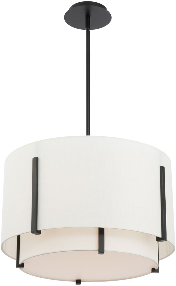 dweLED by WAC PD-35320-BK Strum Modern Black LED Drum Pendant Lighting ...