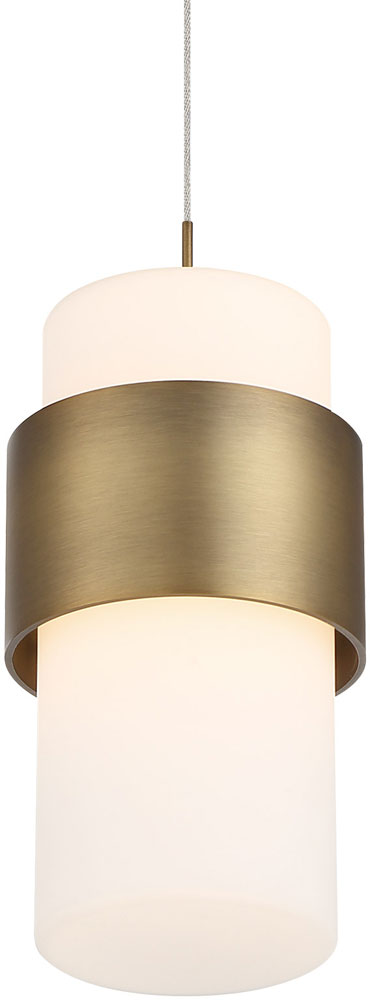 dweLED by WAC PD-68909-AB Banded Contemporary Aged Brass LED Mini ...