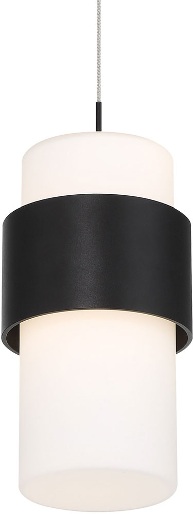 dweLED by WAC PD-68909-BK Banded Modern Black LED Mini Hanging Pendant ...