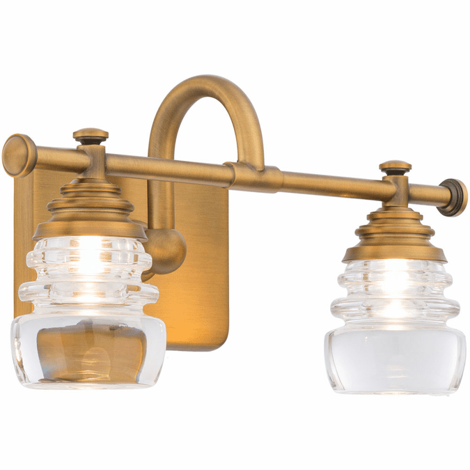 dweLED by WAC WS-42514-AB Rondelle Contemporary Aged Brass LED 2-Light ...