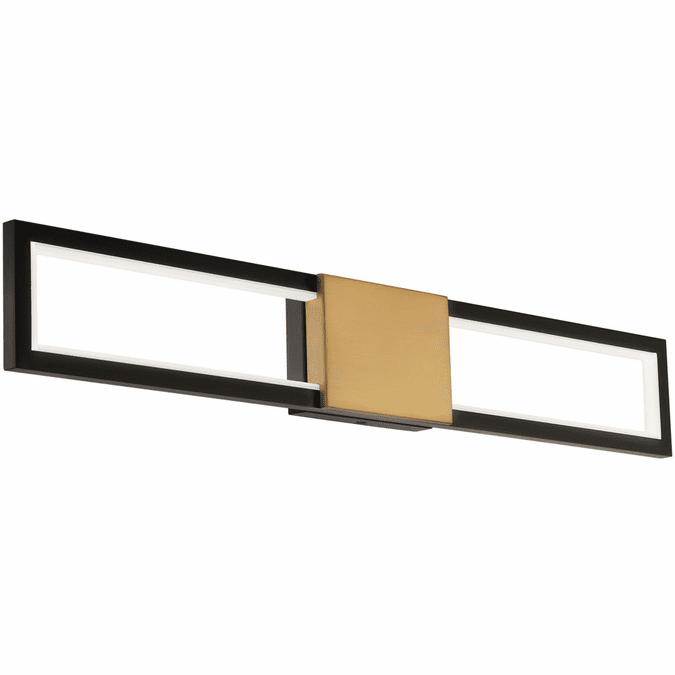 dweLED by WAC WS-83432-BK/AB Peekaboo Modern Black Aged Brass LED Bathroom Vanity Lighting - DWE ...