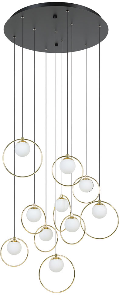 EGLO 206084A Portocolom Modern Black / Shinny Brass LED Sphere Multi ...