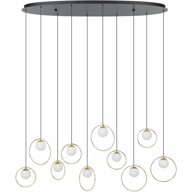 EGLO 206114A Portocolom Contemporary Black / Shinny Brass LED Sphere ...