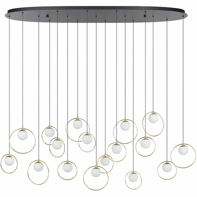 EGLO 206115A Portocolom Modern Black / Shinny Brass LED Sphere Multi ...