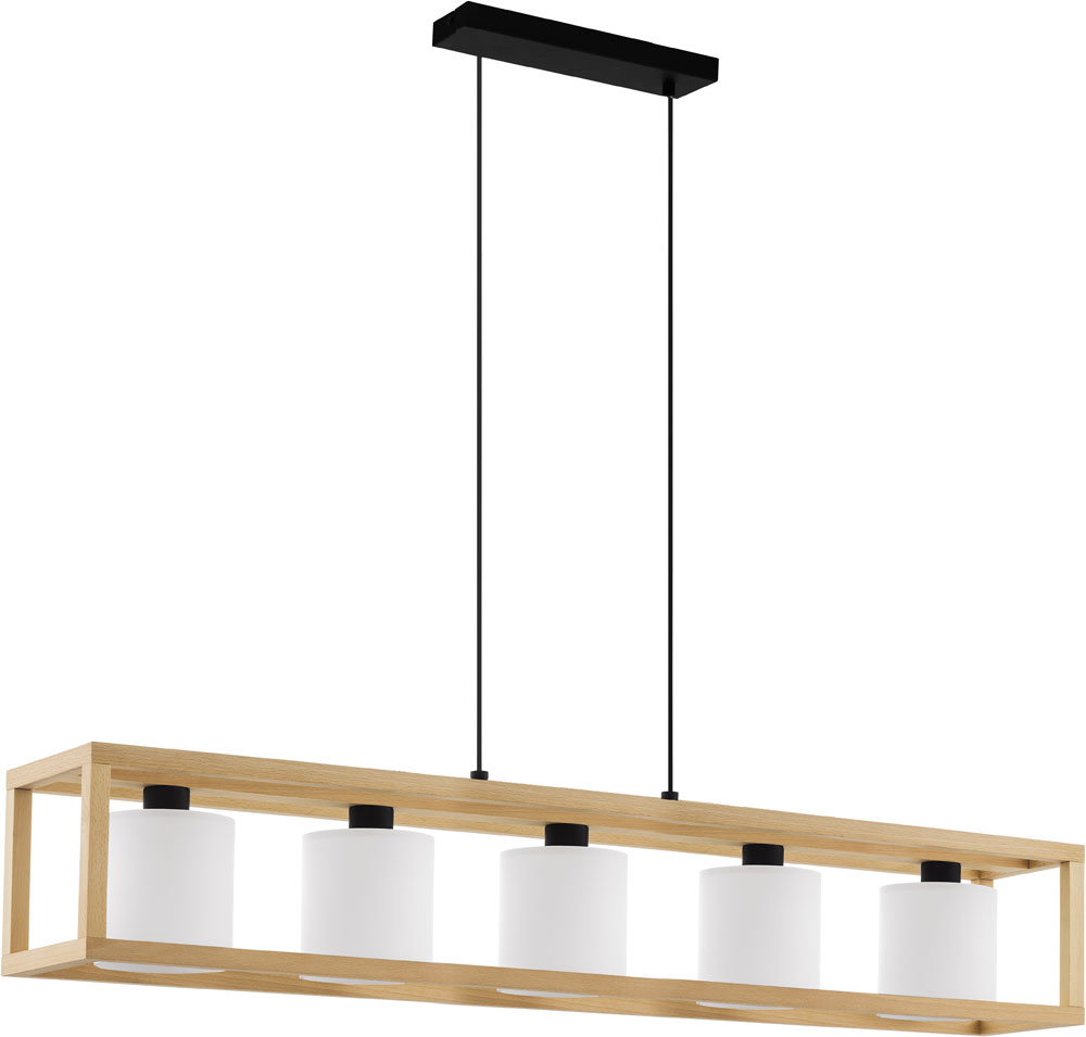 EGLO 390102A Granados Modern Natural Wood Cylinder Island Light Fixture ...