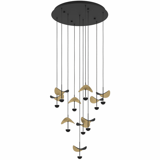 EGLO 390339A Dracera Modern Black and Brushed Brass LED Multi Ceiling ...