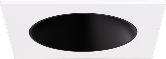 Elco EKCL4218B Pex Modern Black w/ White Trim 4 Inch Canless Square ...