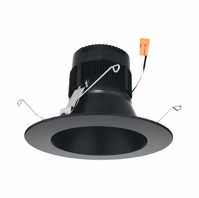 Elco EL637CT5BB Modern All Black LED Can Light 6 Inch Round Reflector ...