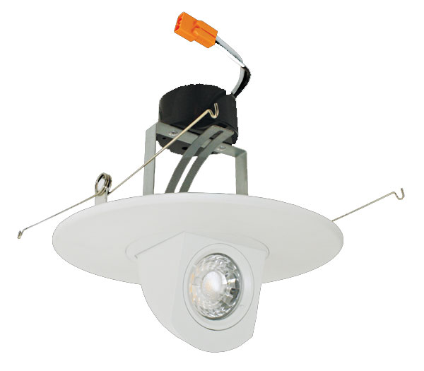 Elco EL697CT5W2 White 6" Adjustable Pull-Down Recessed LED Ceiling ...
