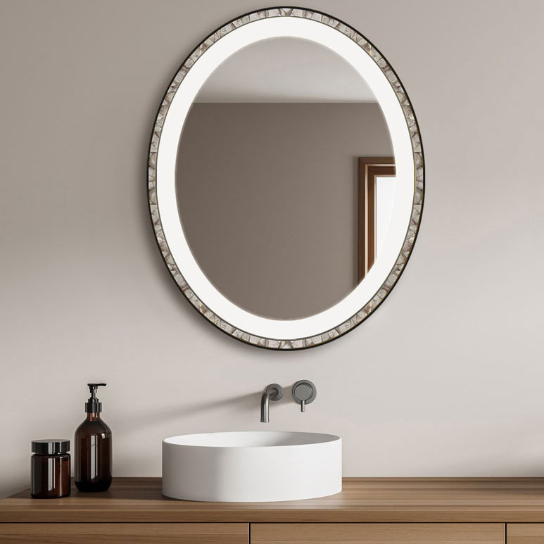 Electric Mirror BAR-3641 Barcelona Contemporary LED Oval Wall Mounted ...