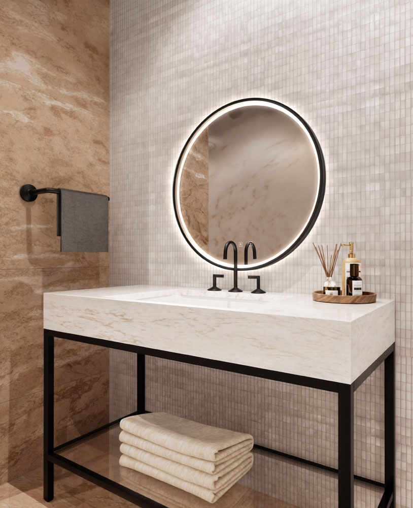 Electric Mirror BRI-30-BK05 Brilliance Modern Matte Black LED Wall ...