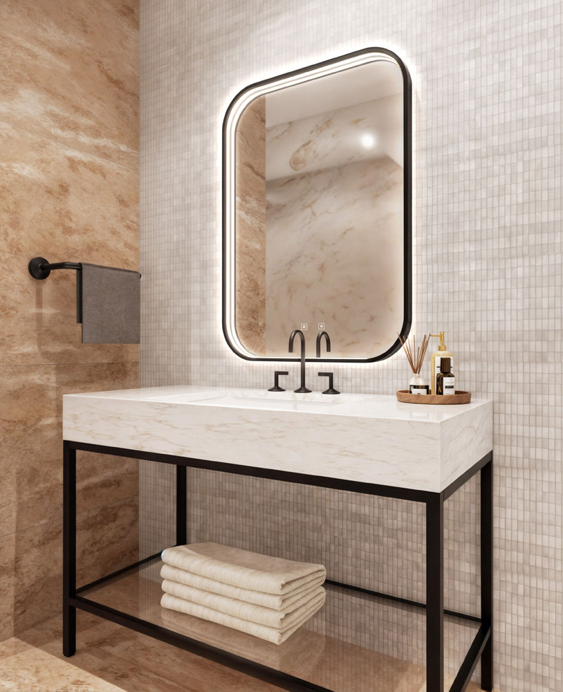 Electric Mirror EMN-3042-BK05 Eminence Contemporary Matte Black LED ...