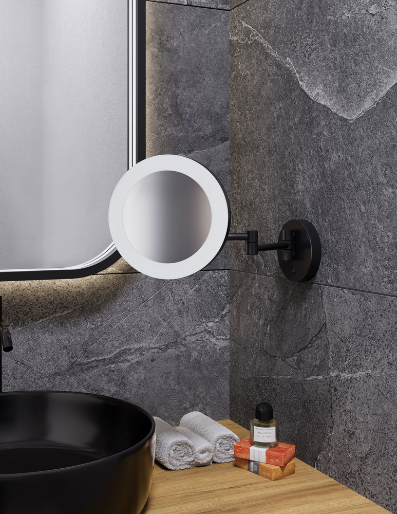 Electric Mirror MM-GLA-WM-MB Glamour Contemporary LED Makeup Mirror ...