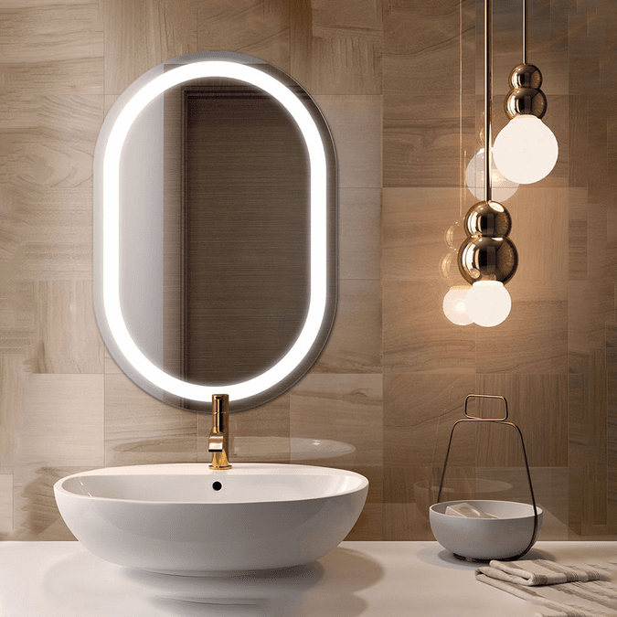 Electric Mirror SAR-2436 Saratoga Contemporary LED Oval Wall Mirror ...