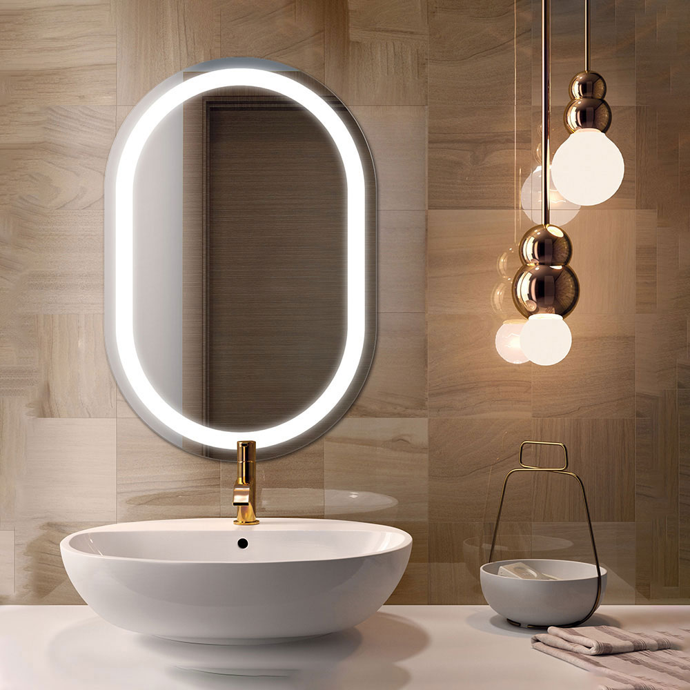Electric Mirror SAR-2436 Saratoga Contemporary LED Oval Wall Mirror ...