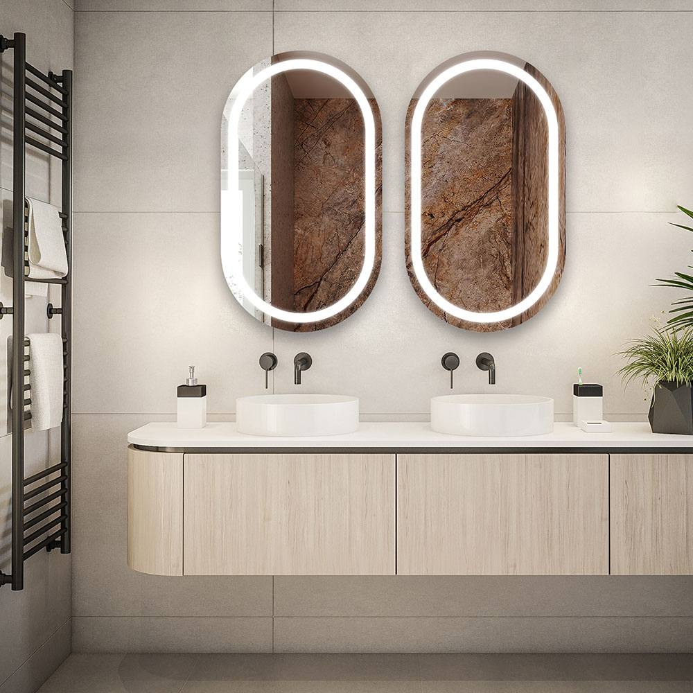 Electric Mirror SAR-2436 Saratoga Contemporary LED Oval Wall Mirror ...