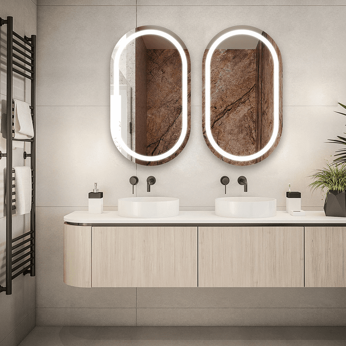 Electric Mirror SAR-2436 Saratoga Contemporary LED Oval Wall Mirror ...