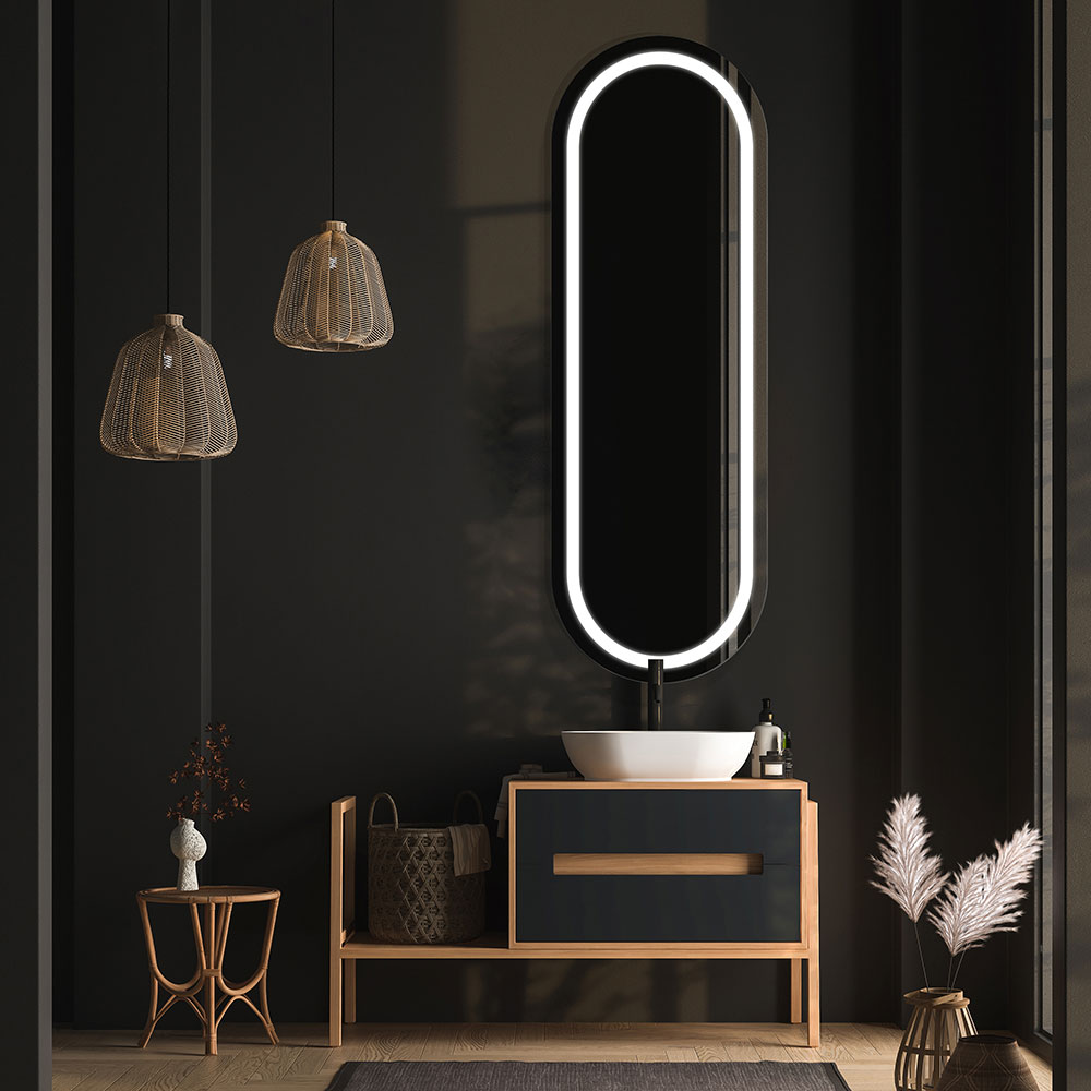 Electric Mirror SAR-2442 Saratoga Modern LED Oval Wall Mounted Mirror ...