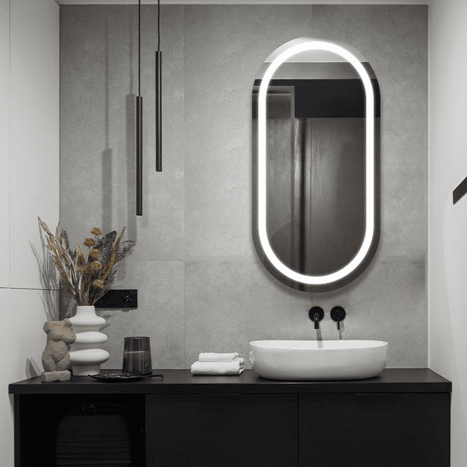 Electric Mirror SAR-2442 Saratoga Modern LED Oval Wall Mounted Mirror ...