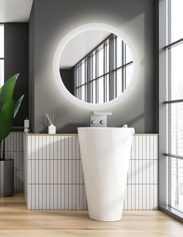 Electric Mirror TRI-30 Trinity Modern LED Circular Wall Mounted Mirror ...