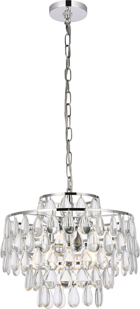 Elegant 1102D16C Mila Chrome 16" Drop Lighting Fixture - ELE-1102D16C