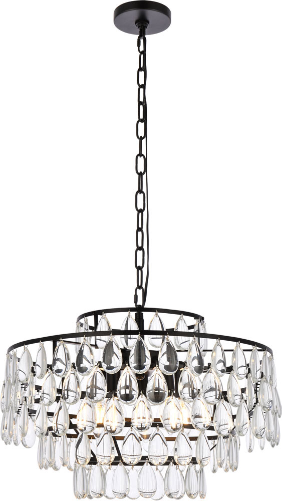 Elegant 1102D20BK Mila Black 20" Drop Lighting - ELE-1102D20BK