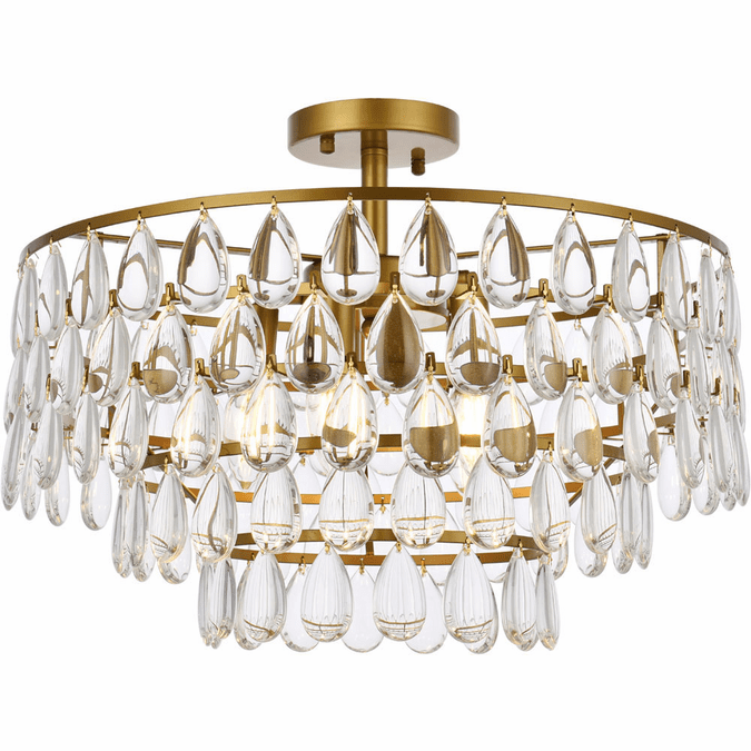 Elegant 1103F20BR Mila Brass 20" Overhead Light Fixture - ELE-1103F20BR