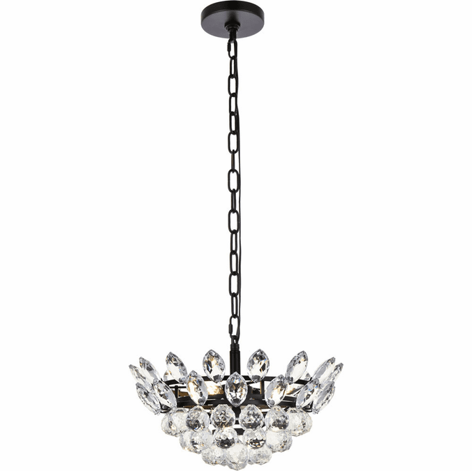 Elegant 1104D14BK Emilia Black 14" Drop Lighting Fixture - ELE-1104D14BK