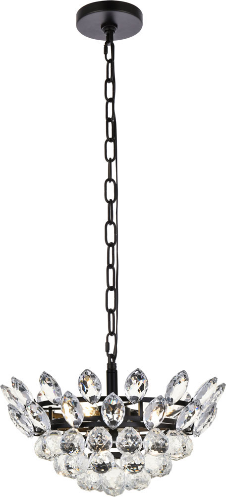 Elegant 1104D14BK Emilia Black 14" Drop Lighting Fixture - ELE-1104D14BK