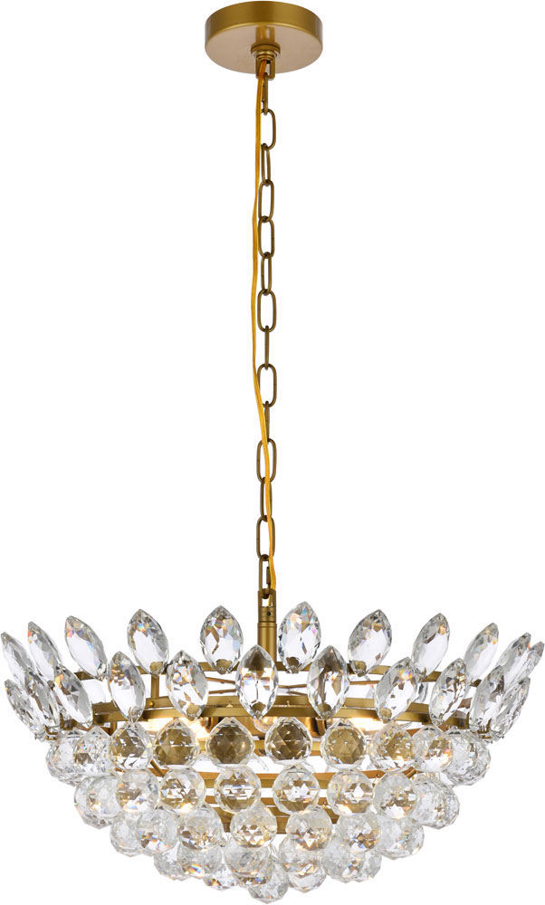Elegant 1104D20BR Emilia Brass 20" Drop Lighting Fixture - ELE-1104D20BR