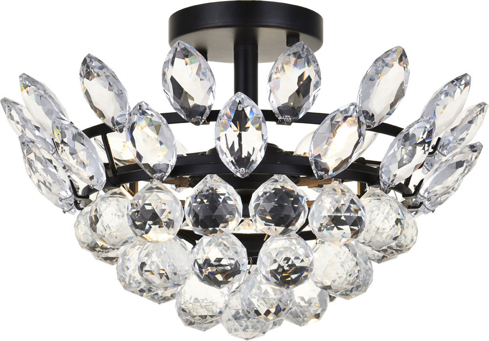 Elegant 1105F14BK Emilia Black 14" Flush Lighting - ELE-1105F14BK