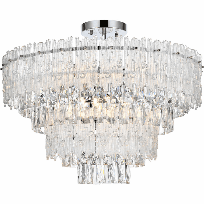 Elegant 1780F25C Emilia Chrome and Clear Ceiling Lighting - ELE-1780F25C