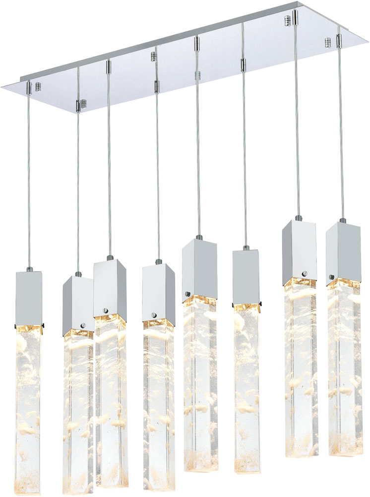 Elegant 2088D36C Aurora Chrome and Clear LED Multi Drop Ceiling Light ...