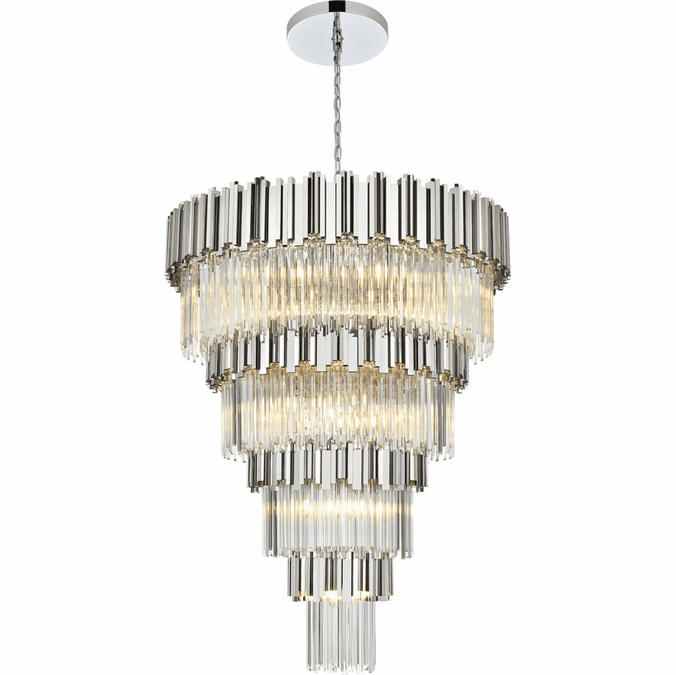 Elegant 3400GR40C Willow Contemporary Chrome Foyer Light Fixture - ELE ...