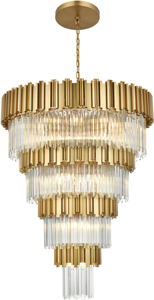 Elegant 3400GR40SG Willow Modern Satin Gold Foyer Light Fixture - ELE ...