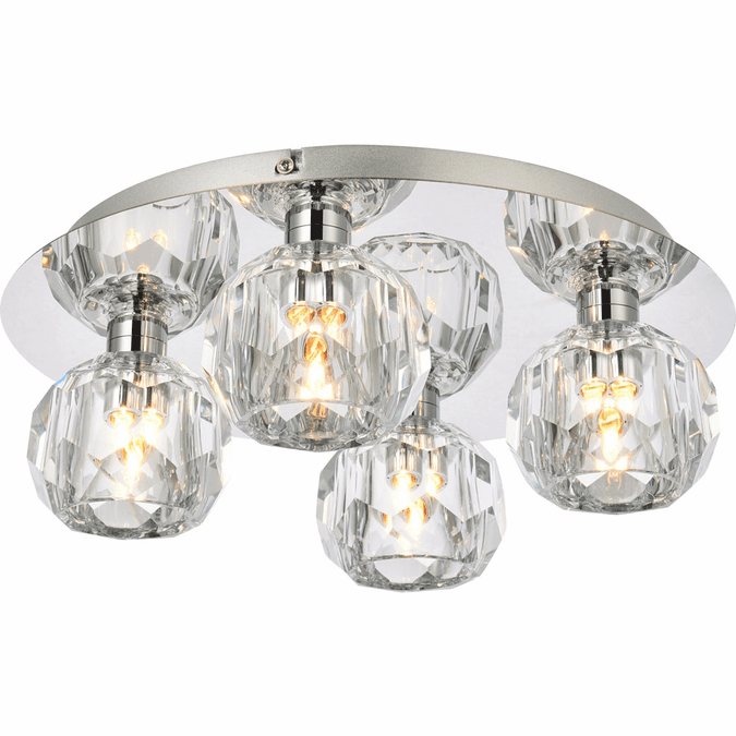 Elegant 3509F14C Graham Chrome and Clear Ceiling Light Fixture - ELE ...