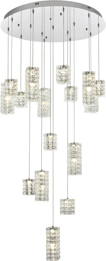 Elegant 3680D32C Aston Chrome LED Multi Hanging Light Fixture - ELE ...