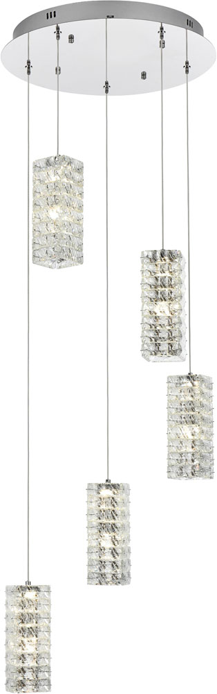 Elegant 3680D5RC Aston Chrome LED Multi Drop Ceiling Lighting - ELE ...