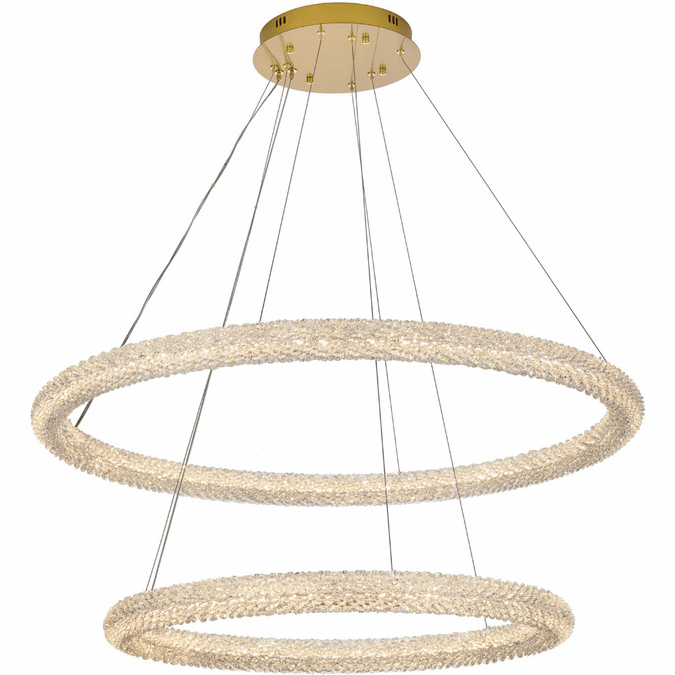 Elegant 3800G42SG Bowen Satin Gold LED Hanging Pendant Light - ELE ...