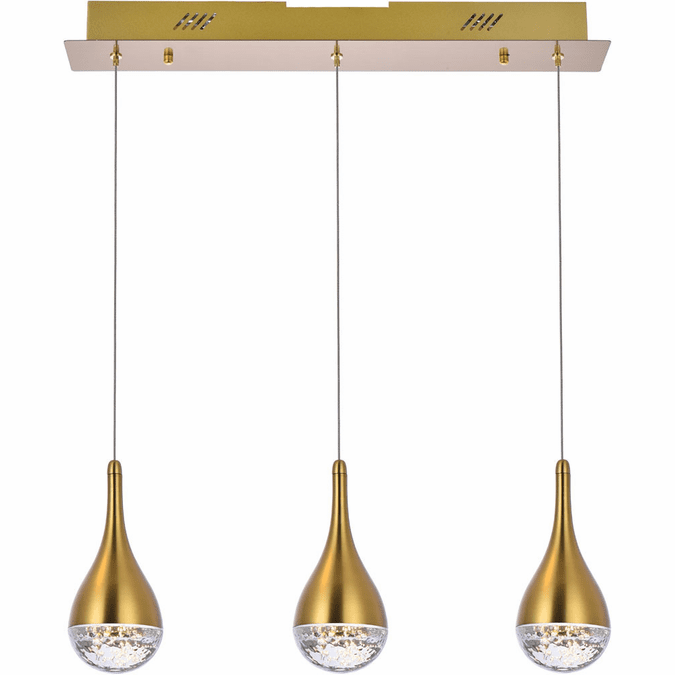Elegant 3803D24SG Amherst Satin Gold LED Multi Ceiling Light Pendant ...