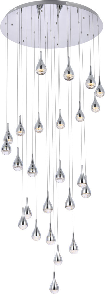 Elegant 3825D42C Amherst Chrome LED Multi Drop Ceiling Light Fixture ...