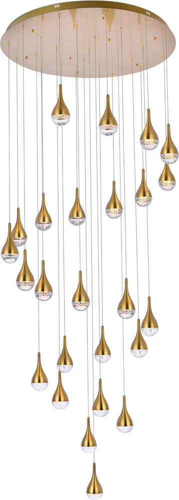 Elegant 3825D42SG Amherst Satin Gold LED Multi Hanging Light - ELE ...