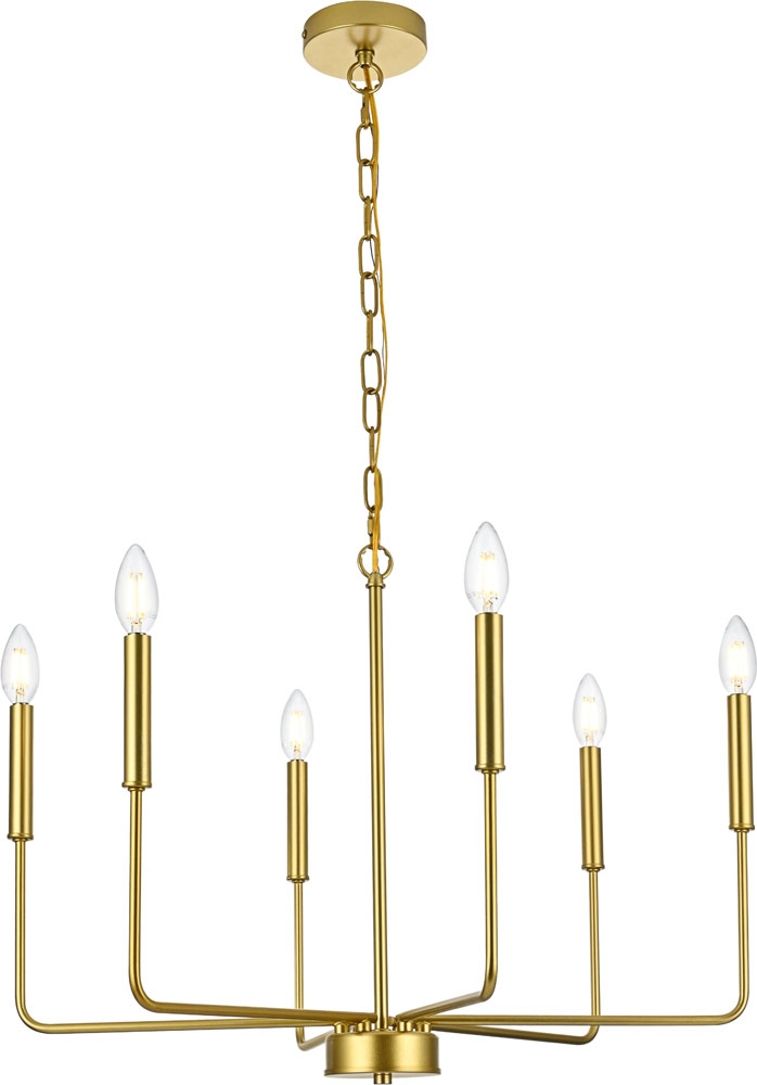 Elegant LD740D26BRA Willa Modern Brass Chandelier Lighting - ELE ...