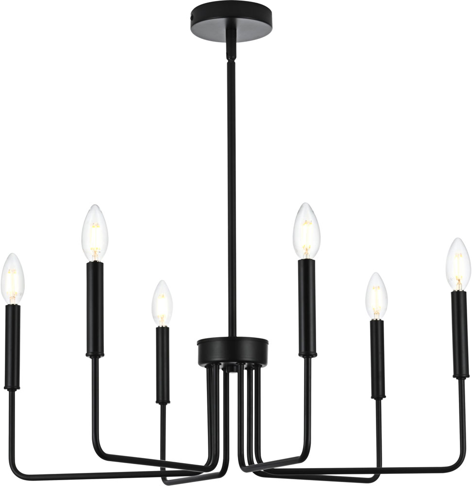 Elegant LD742D26BK Willa Contemporary Black Lighting Chandelier - ELE ...