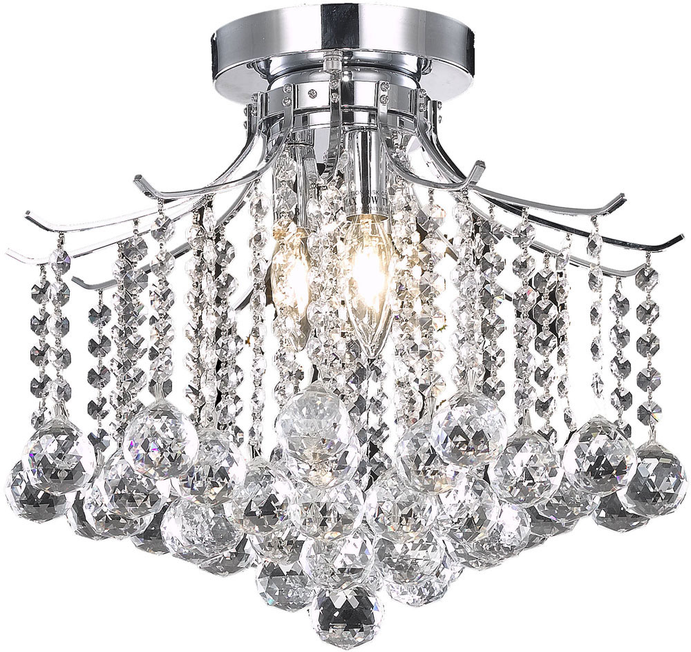 Elegant LD8200F17C Amelia Chrome 16" Overhead Lighting Fixture - ELE ...