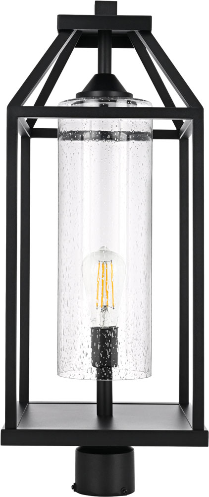Elegant OD606P26BK Zora Contemporary Black Exterior Post Light Fixture ...