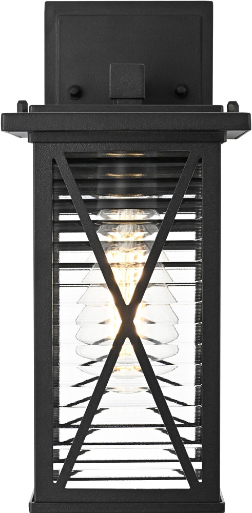 Elegant OD607W12BK Jada Modern Black 12" Outdoor Wall Lighting Fixture ...