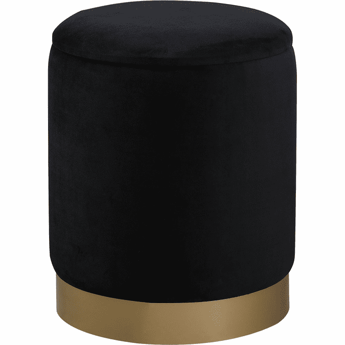 Elegant OT1015BK Ozman Contemporary Black Ottoman - ELE-OT1015BK
